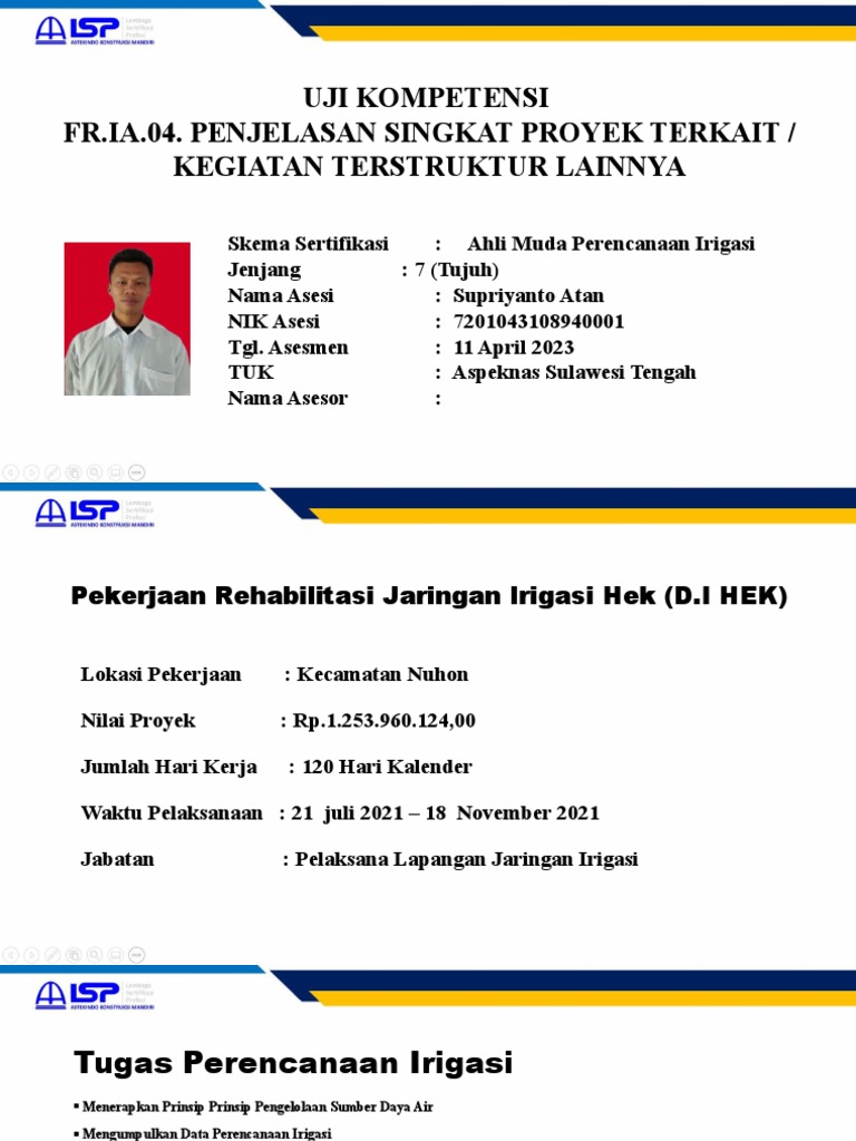 Tugas Supriyanto Atan SKA Irigasi | PDF