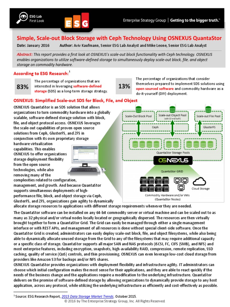ESG+Lab+First+Look+ +OSNEXUS+ +jan+2016 Final | PDF | Scalability | Computer Hardware