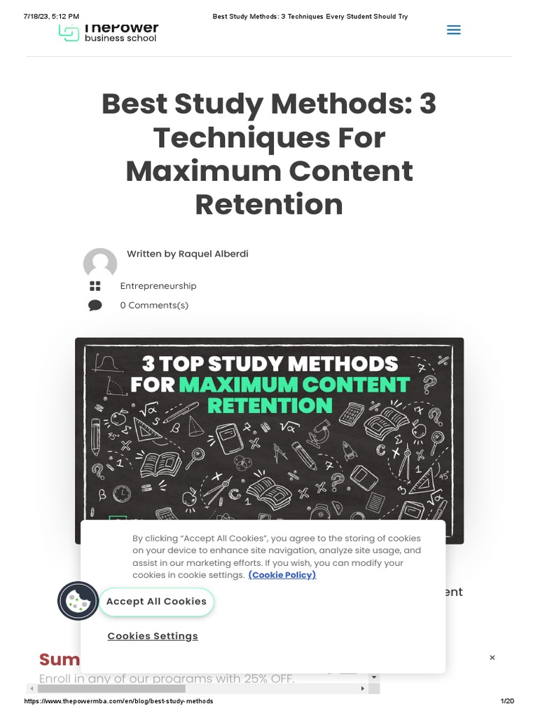 Best Study Methods - 3 Techniques Every Student Should Try | PDF | Http Cookie | Recall (Memory)