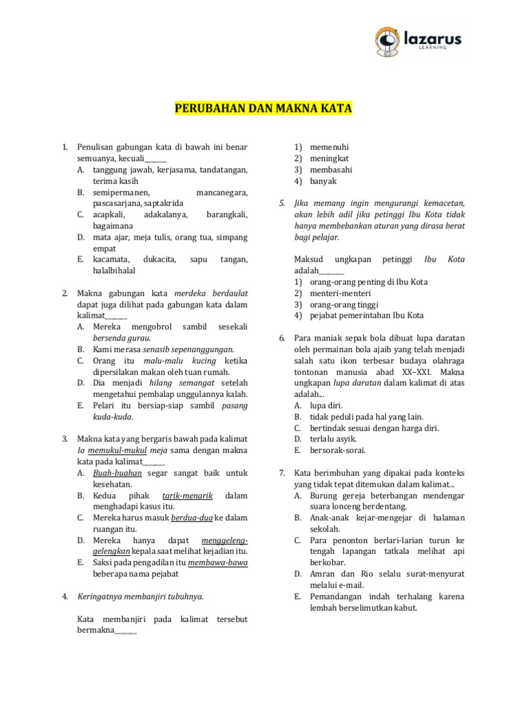 Analisis Makna dan Perubahan Kata | PDF