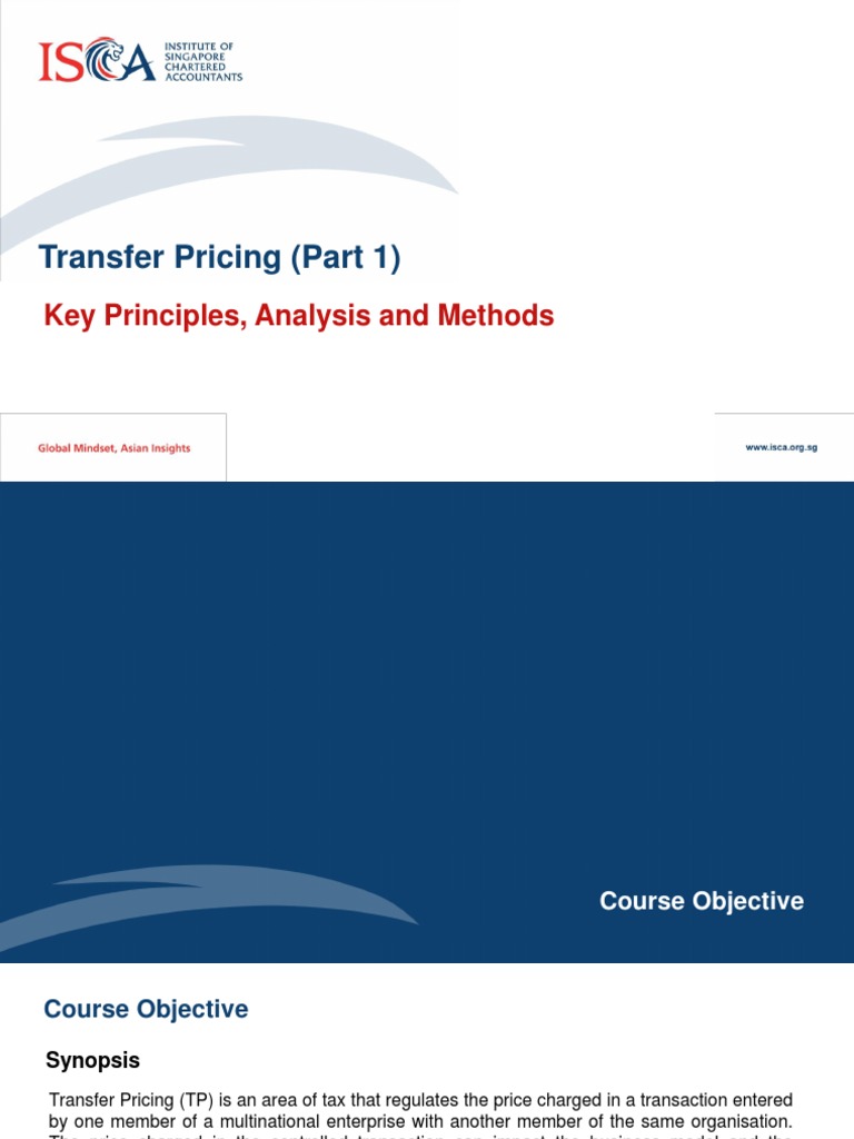 Transfer Pricing (Part 1) - TP Key Principles Analysis and Methods | PDF | Taxes | Cost Of Goods ...