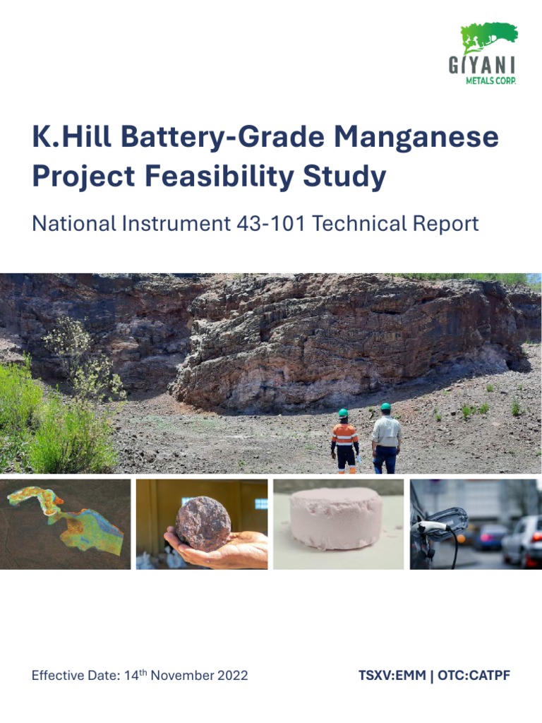 FS - K.HILL BATTERY-GRADE MANGANESE PROJECT - K-Hill-FS-11142022 | PDF | Mining | Natural ...