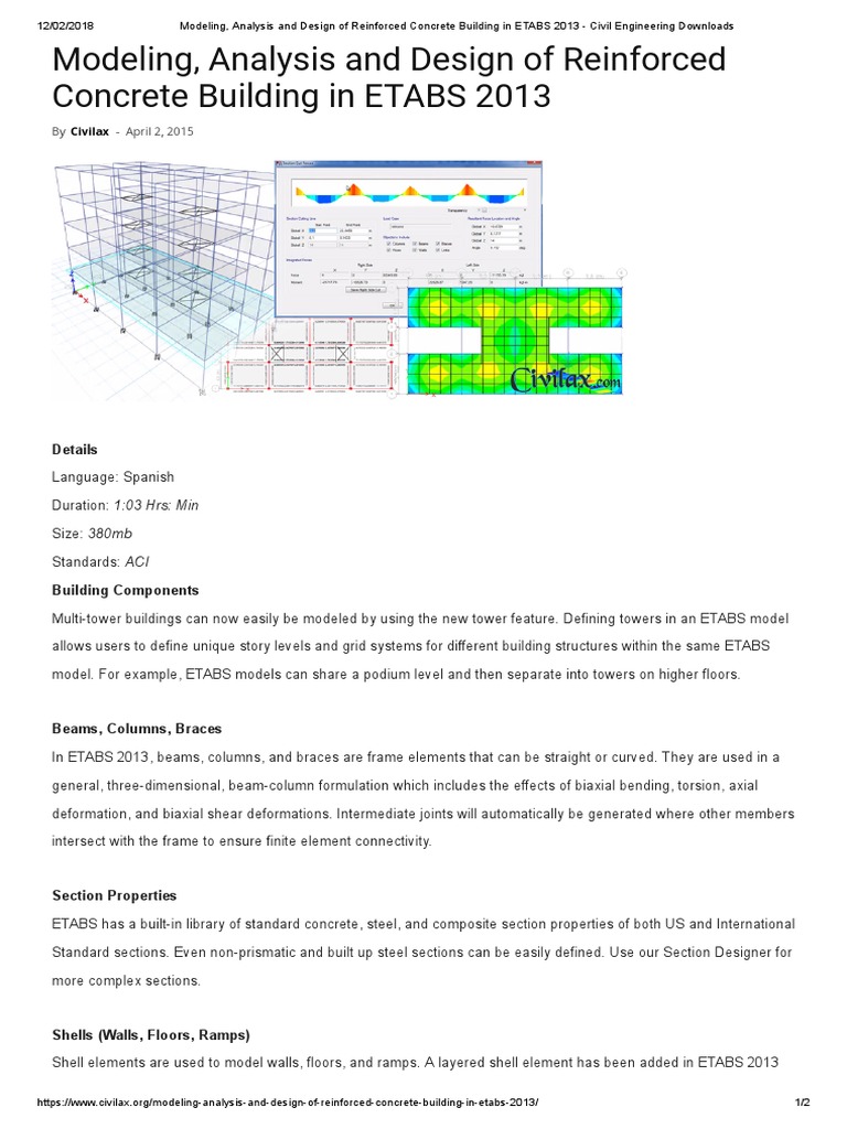 Modeling Analysis And Design Of Reinforced Concrete Building In Etabs