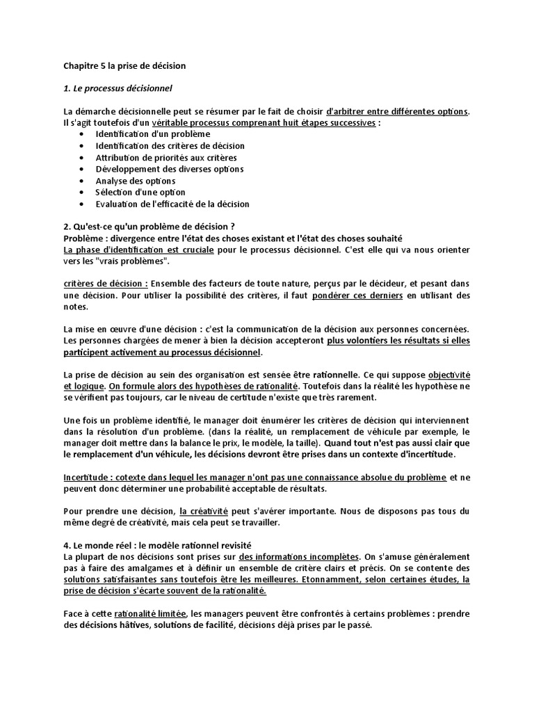 Processus de Prise de Décision Efficace | PDF | Cognition