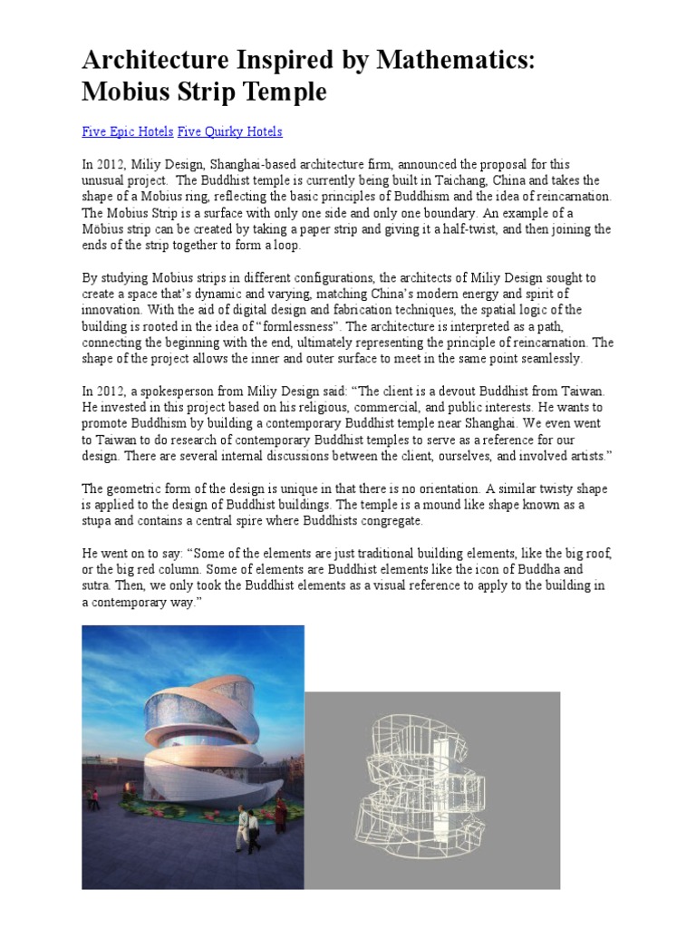 Architecture Inspired by Mathematics (Mobius) | PDF