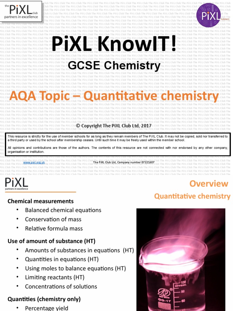 C3 - Quantitive Chemistry | PDF | Mole (Unit) | Chemical Reactions