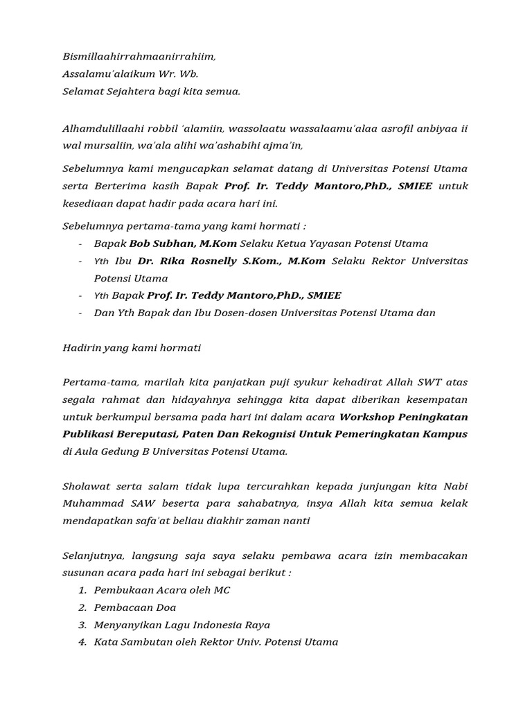 Format MC Sosialisasi 2023 | PDF | Karier & Perkembangan