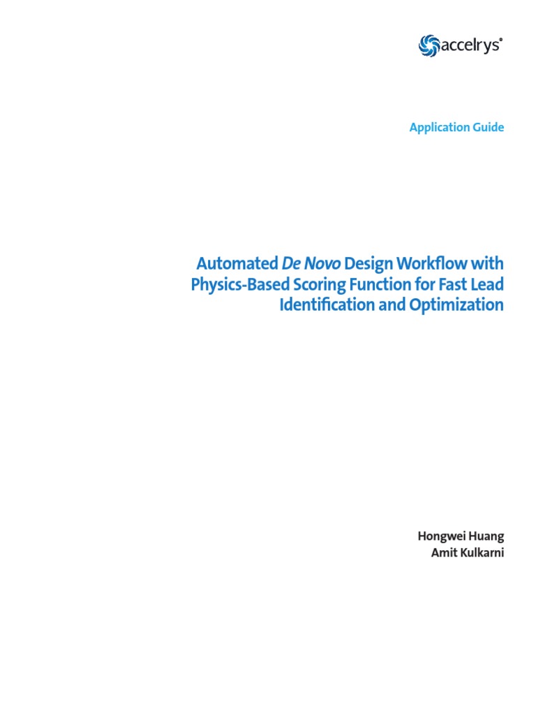 De Novo Workflow App Note | PDF | Drug Design | Biology