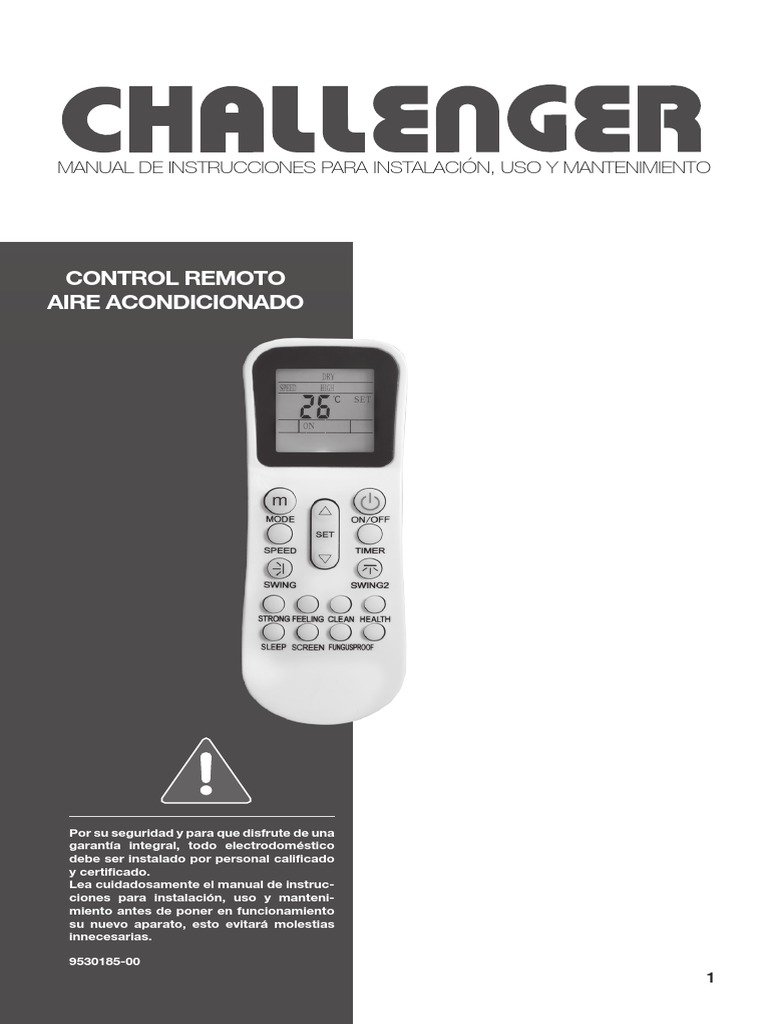 Instrucciones Control Remoto Aire Acondicionado | PDF | Control remoto ...