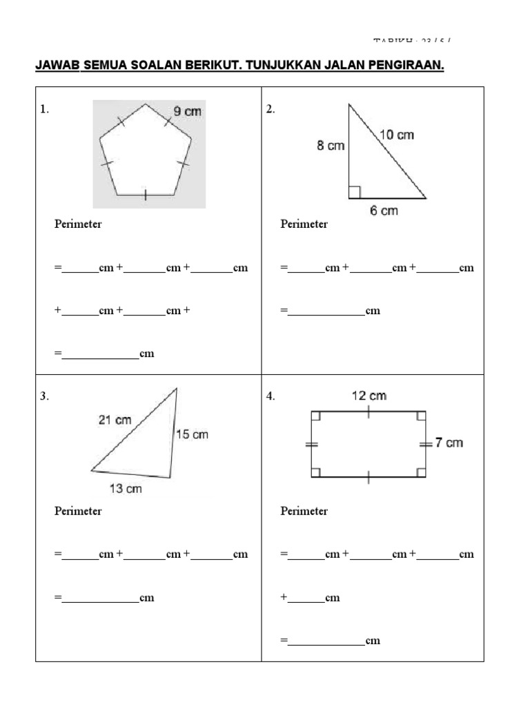 Lembaran Kerja Perimeter | PDF