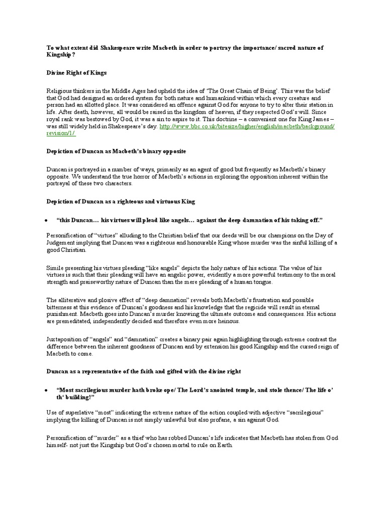 Mac 4. Kingship in Macbeth Grade 9 | PDF | Macbeth