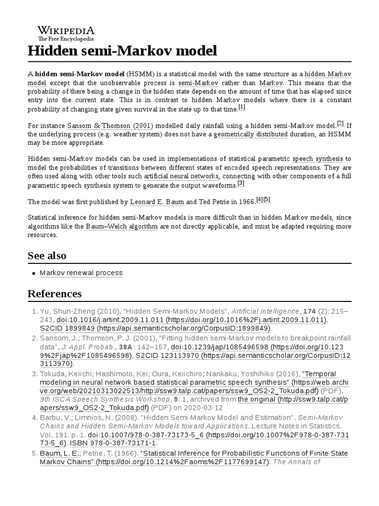 Hidden Semi-Markov Model | Download Free PDF | Applied Mathematics ...