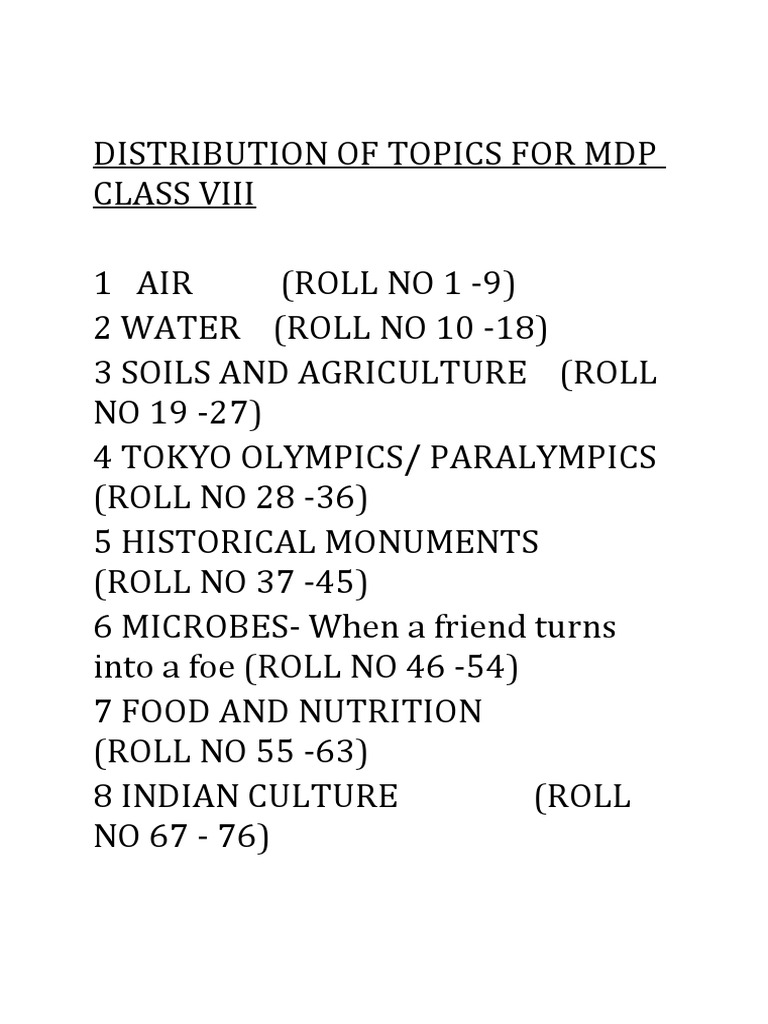 Topics MDP 2023-24 Viii | PDF