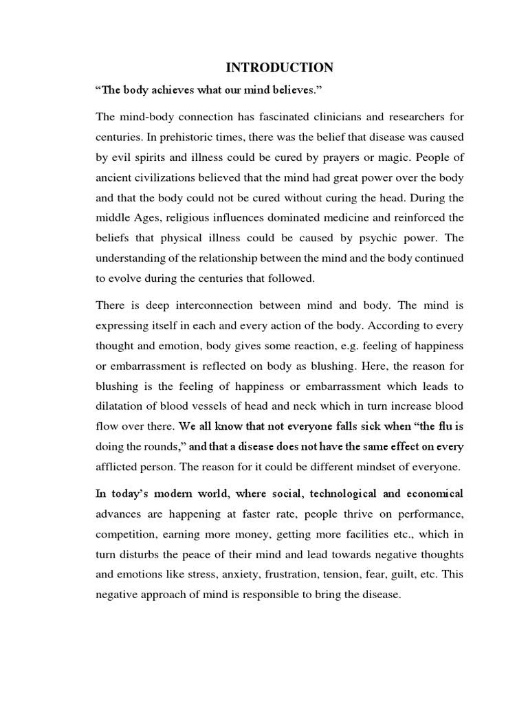 Introduction To Psychosomatic Disorders | PDF | Psychotherapy | Stress ...