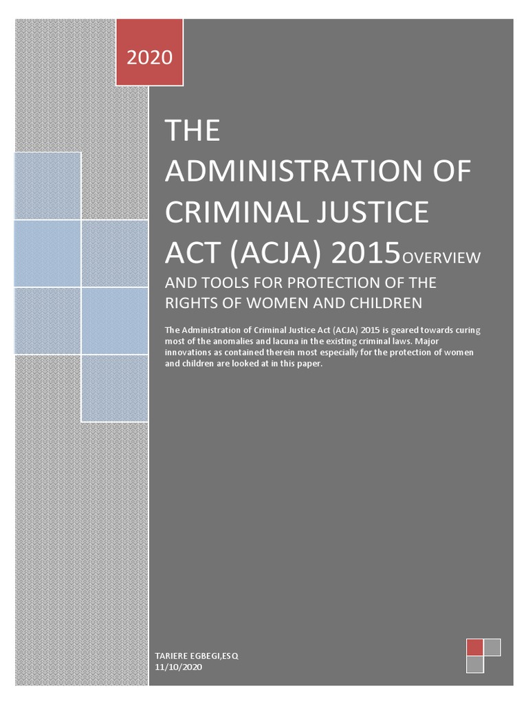 The Administration of Criminal Justice Act Acja 2015 | PDF | Crimes ...