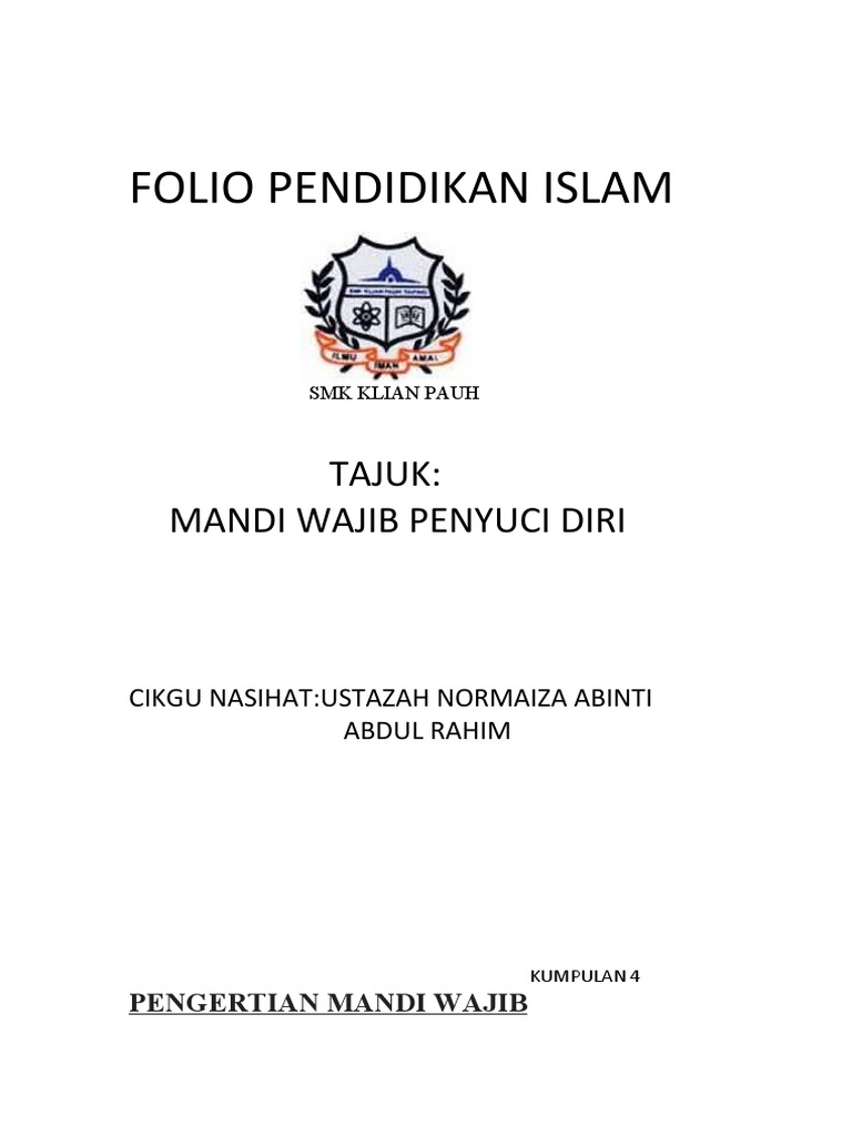 Folio Pendidikan Islam | PDF | Kesehatan Holistik | Agama & Spiritualitas