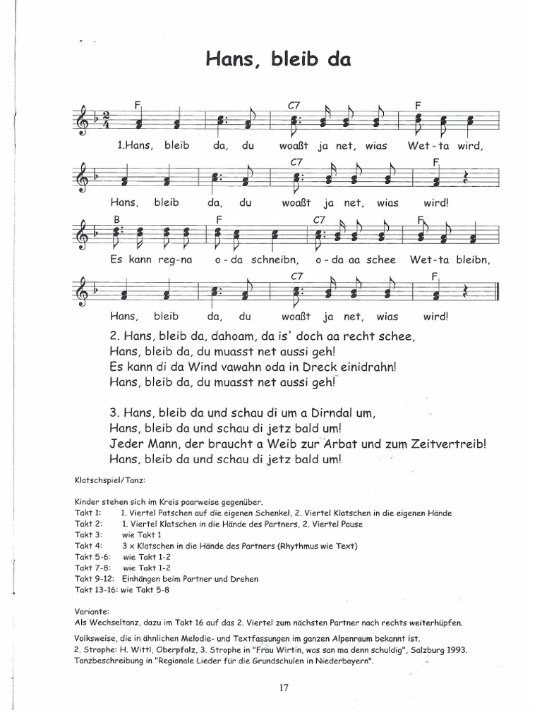 Hans, Bleib Da | PDF