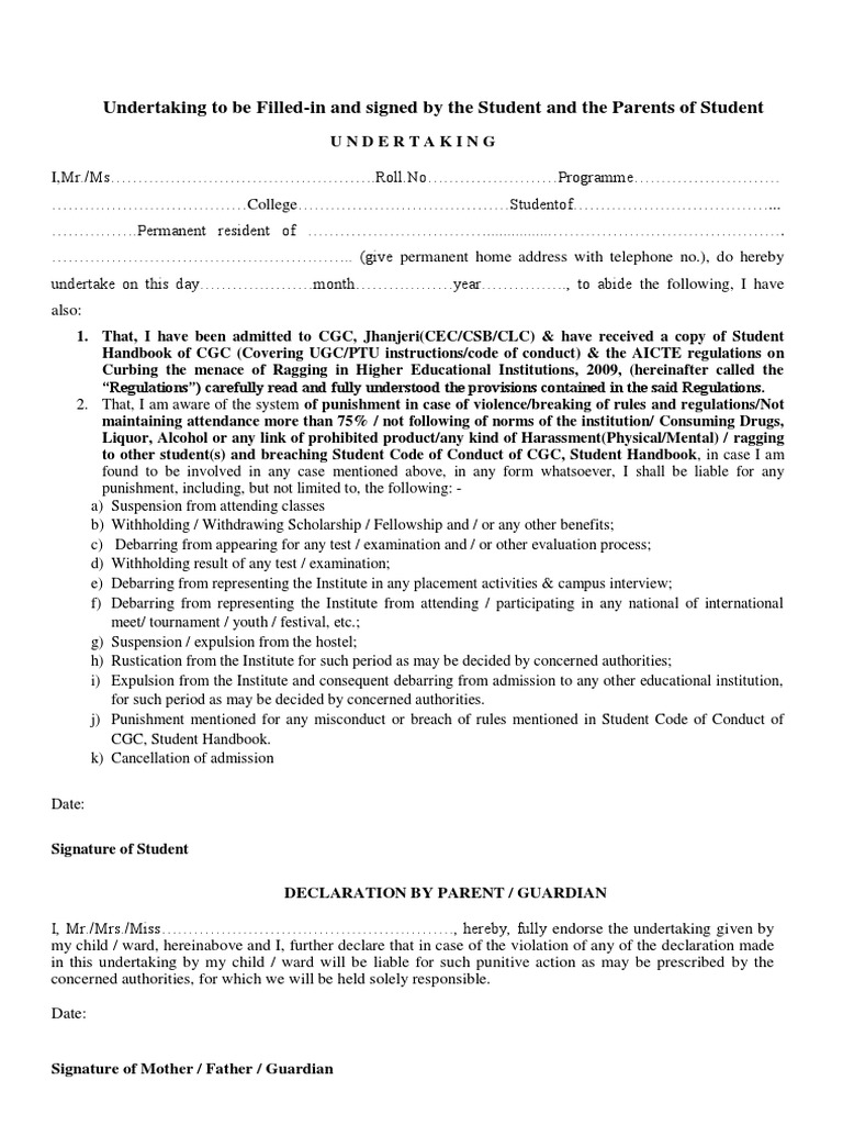 Undertaking | PDF | Justice | Crime & Violence