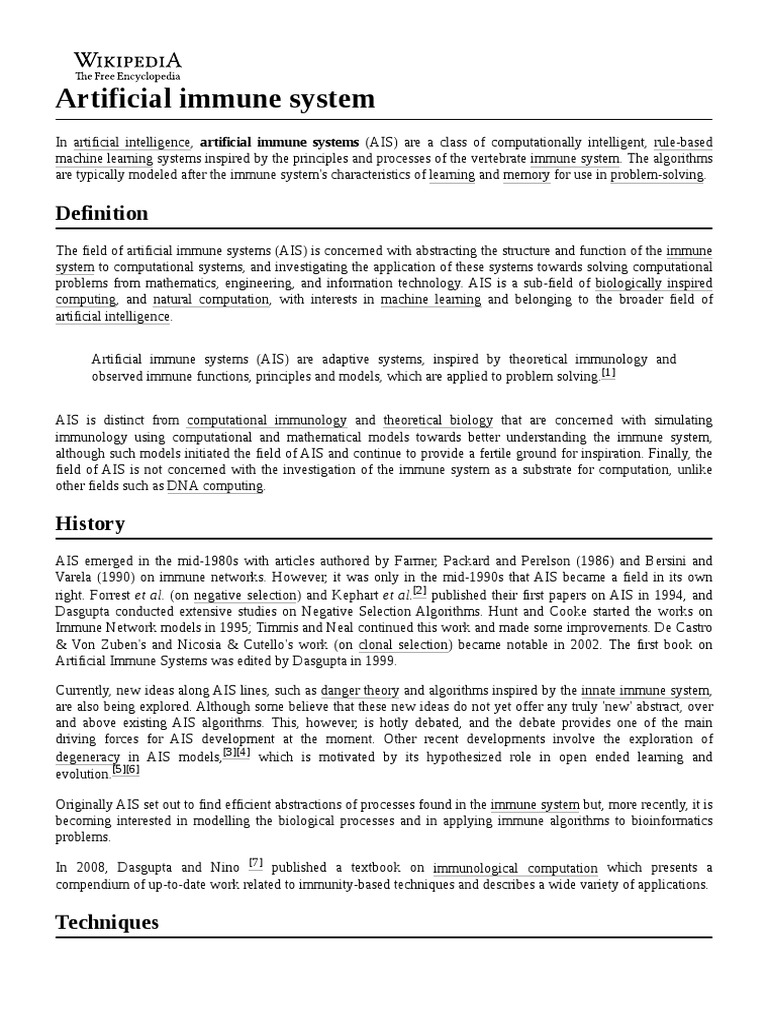 Artificial Immune System | PDF | Immunology | Applied Mathematics