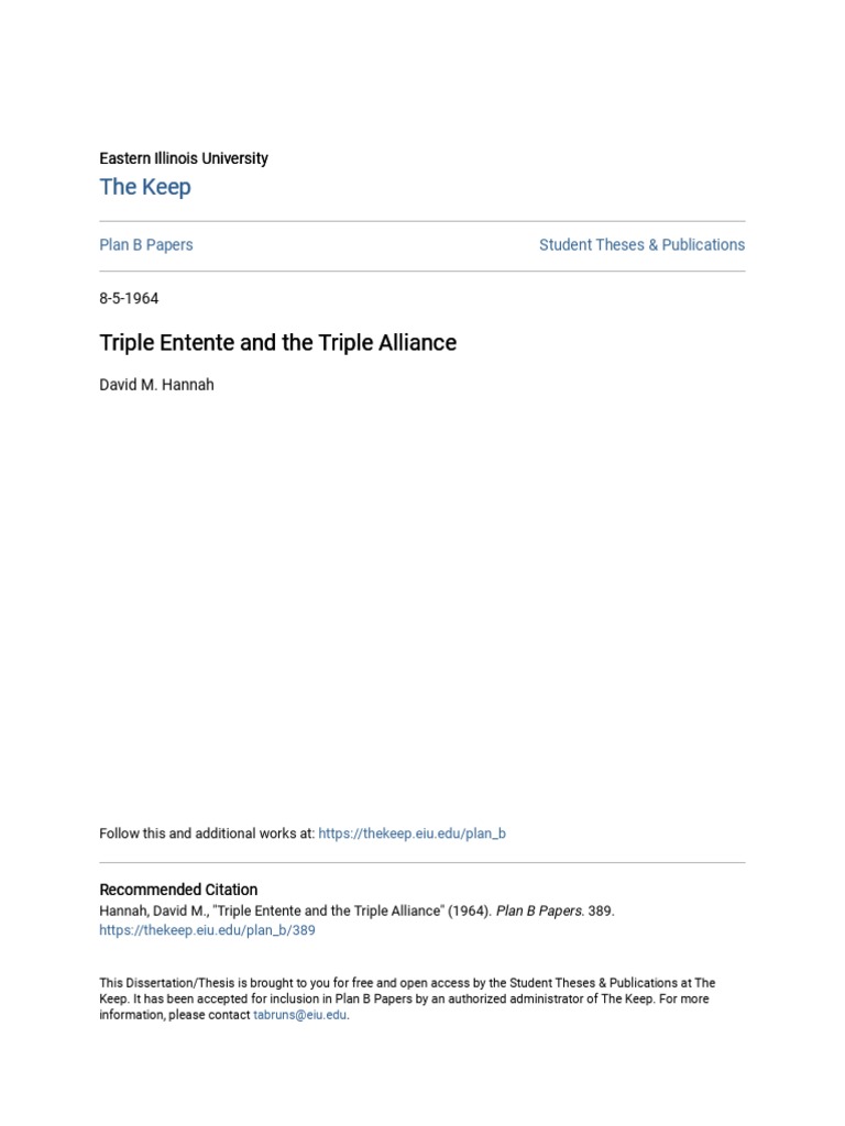 Triple Entente and The Triple Alliance | PDF | Otto Von Bismarck ...