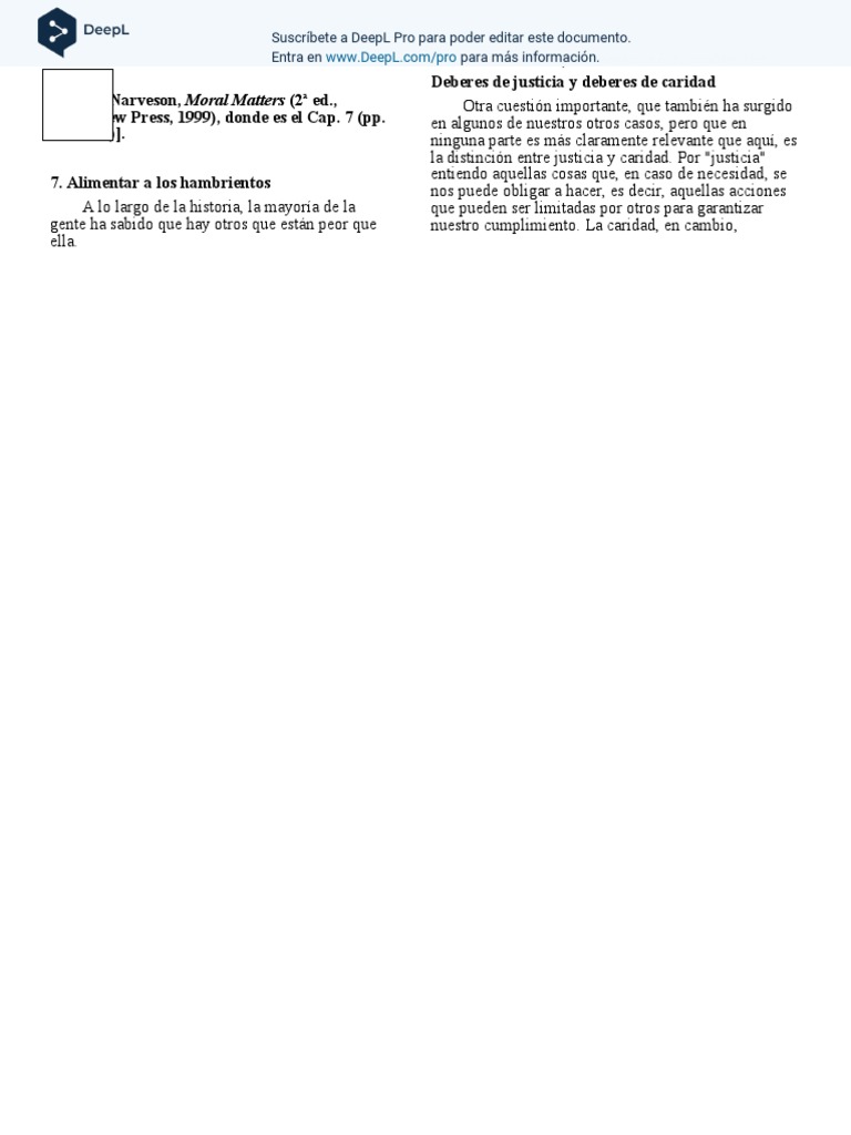 Jan-Narveson-Feeding-the-Hungry Es | PDF | marxismo | Pobreza