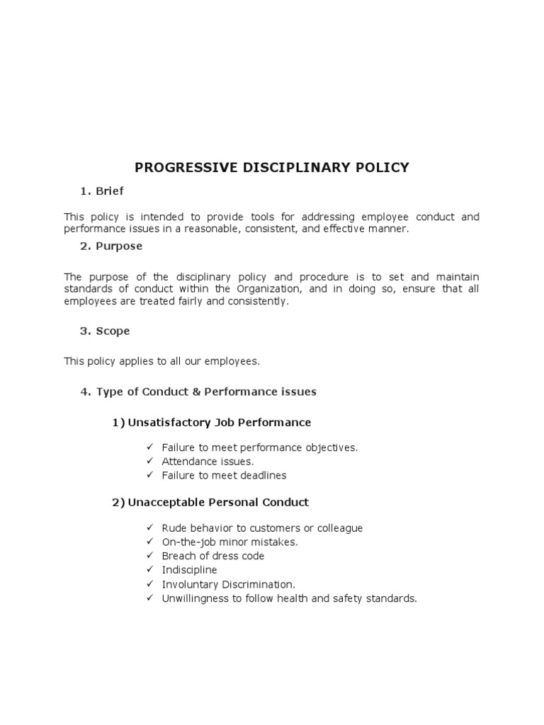 Disciplinary Policy | PDF | Employment | Justice