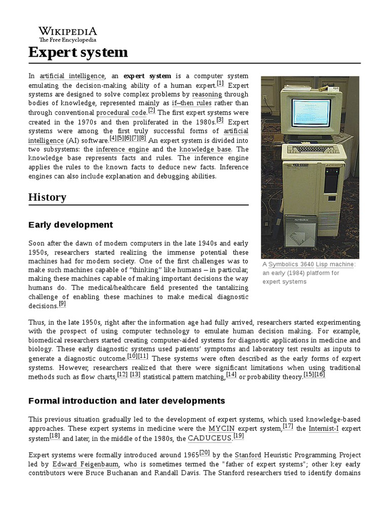Expert System | PDF | Cognitive Science | Computing