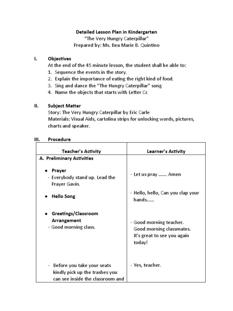 Detailed Lesson Plan For Reading | PDF | Lesson Plan