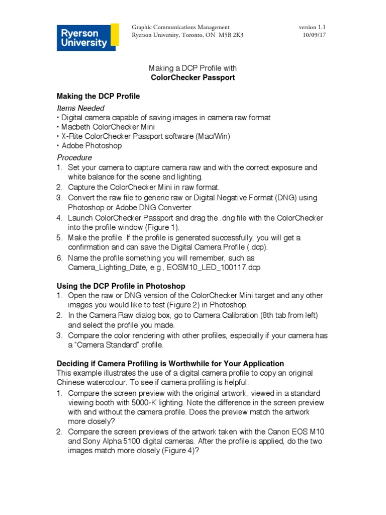 Color Checker Passport Profile Instructions | Download Free PDF | Raw ...