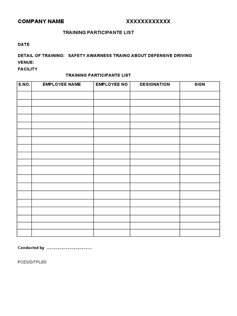 Safety Training Participants List | PDF