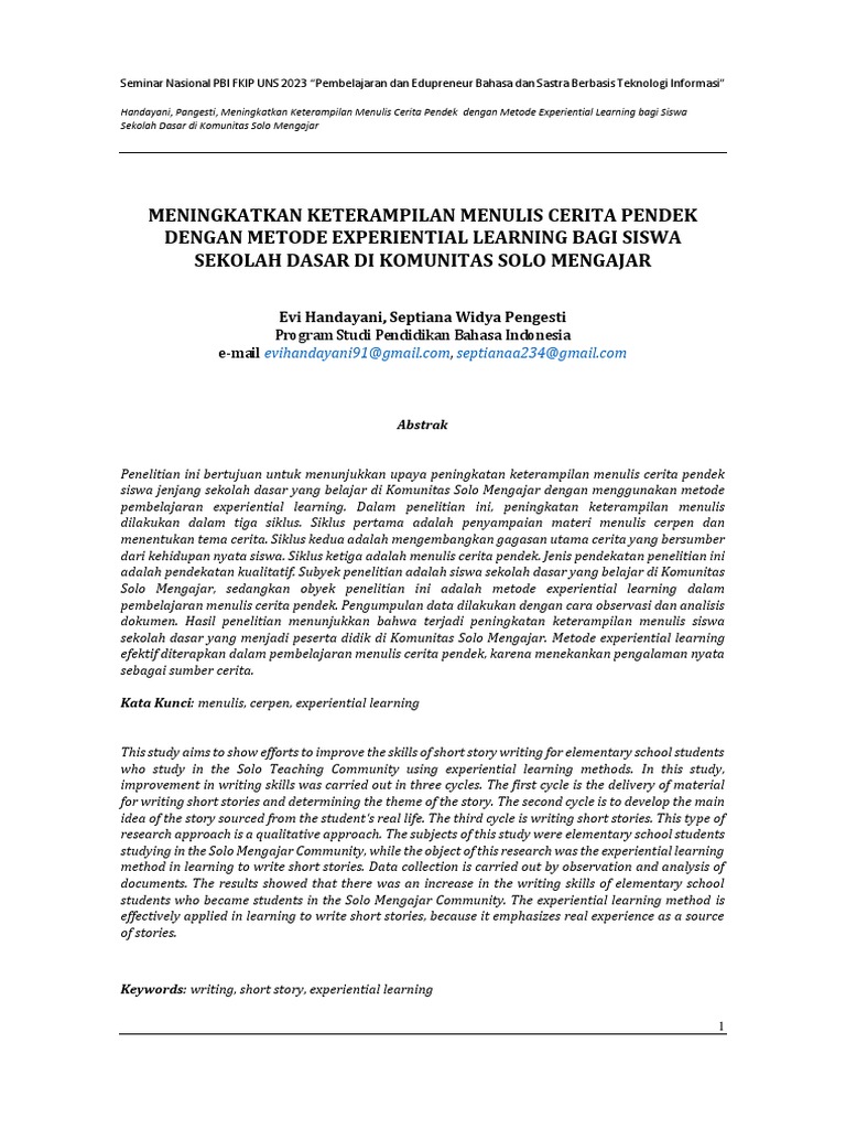 Abstrak Artikel PTK Experiential Learning | PDF