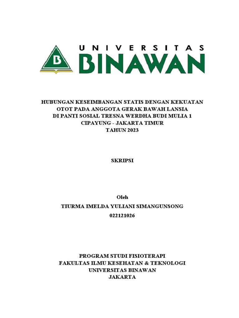 7 Juli 2023 Sukses Sidang SKRIPSIku KESEIMBANGAN DAN KEKUATAN OTOT ...