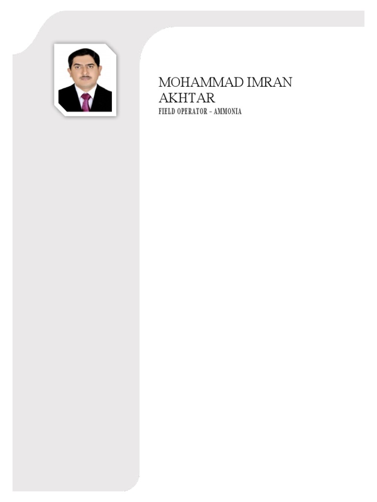 Ammonia Plant Field Operator Resume | PDF | Boiler | Ammonia