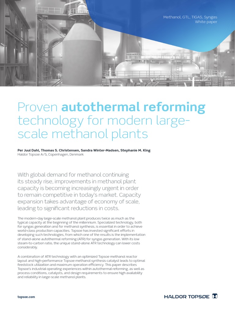 Autothermal Reforming Technology | PDF | Gas To Liquids | Combustion
