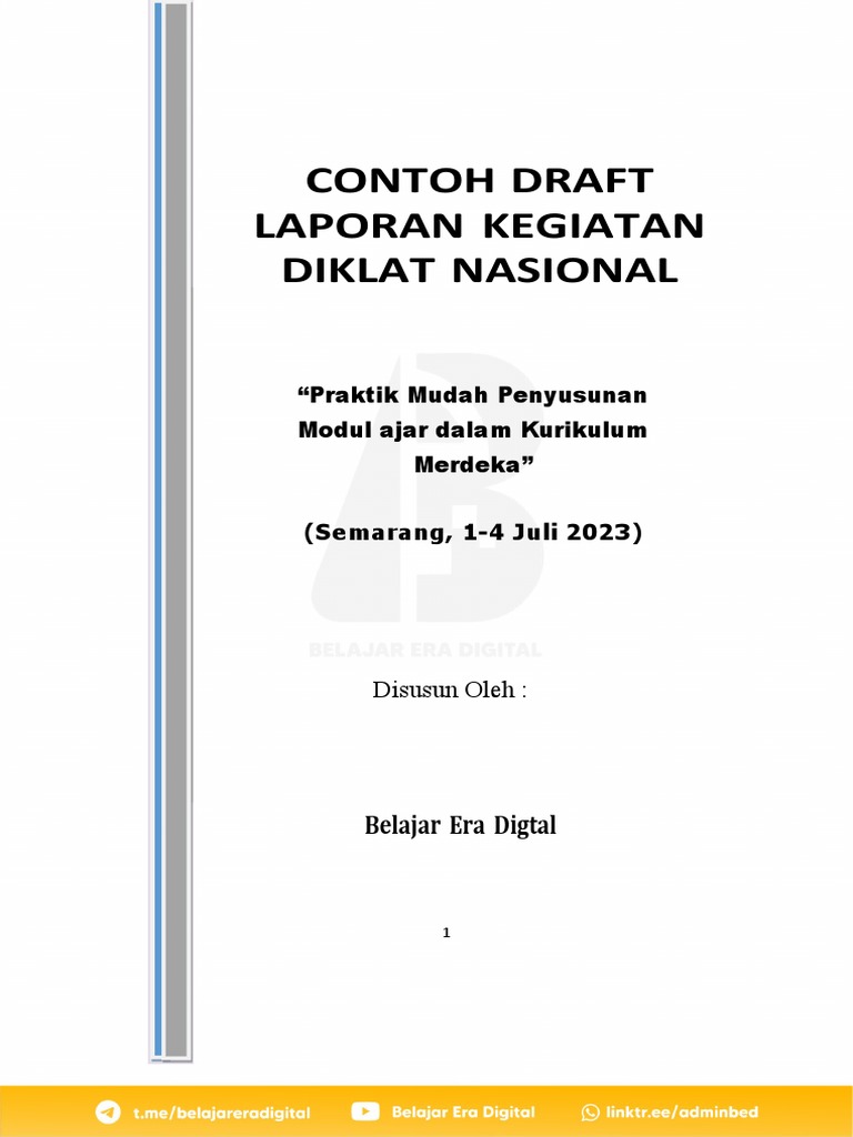 CONTOH LAPORAN PENGEMBANGAN DIRI DIKLAT Praktik Mudah Penyusunan Modul Ajar Dalam Kurikulum ...