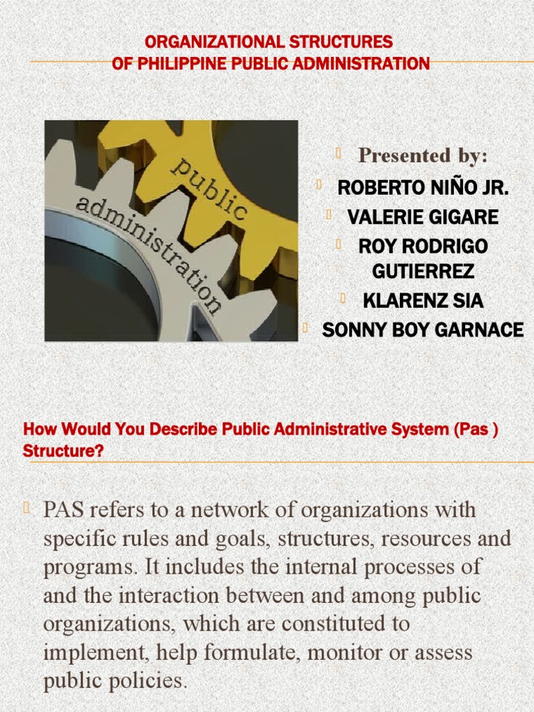 Organizational Structures of Philippine Public Administration | PDF | Presidents Of The United ...