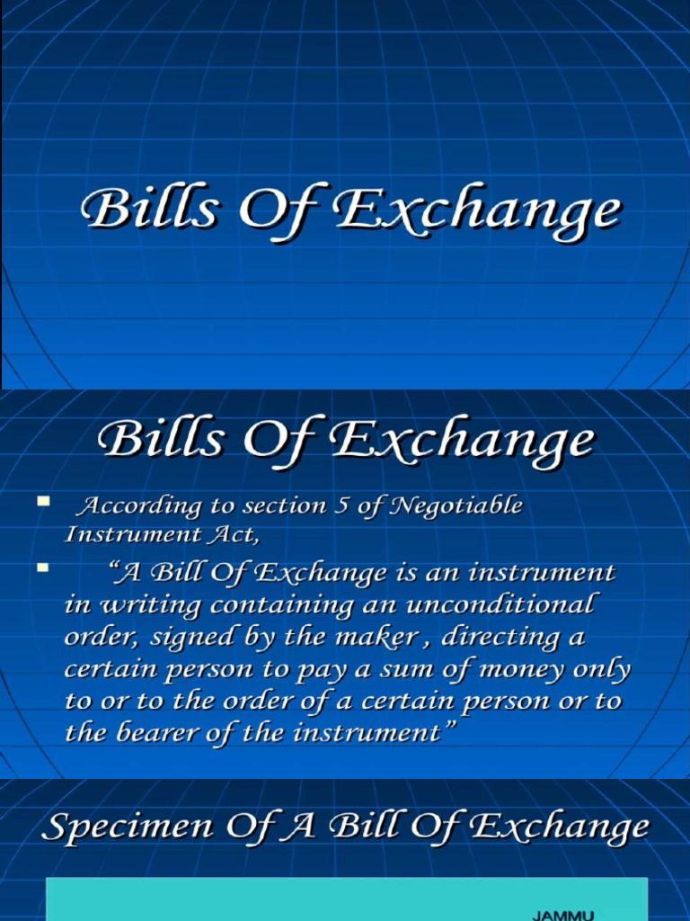 Bill of Exchange | PDF