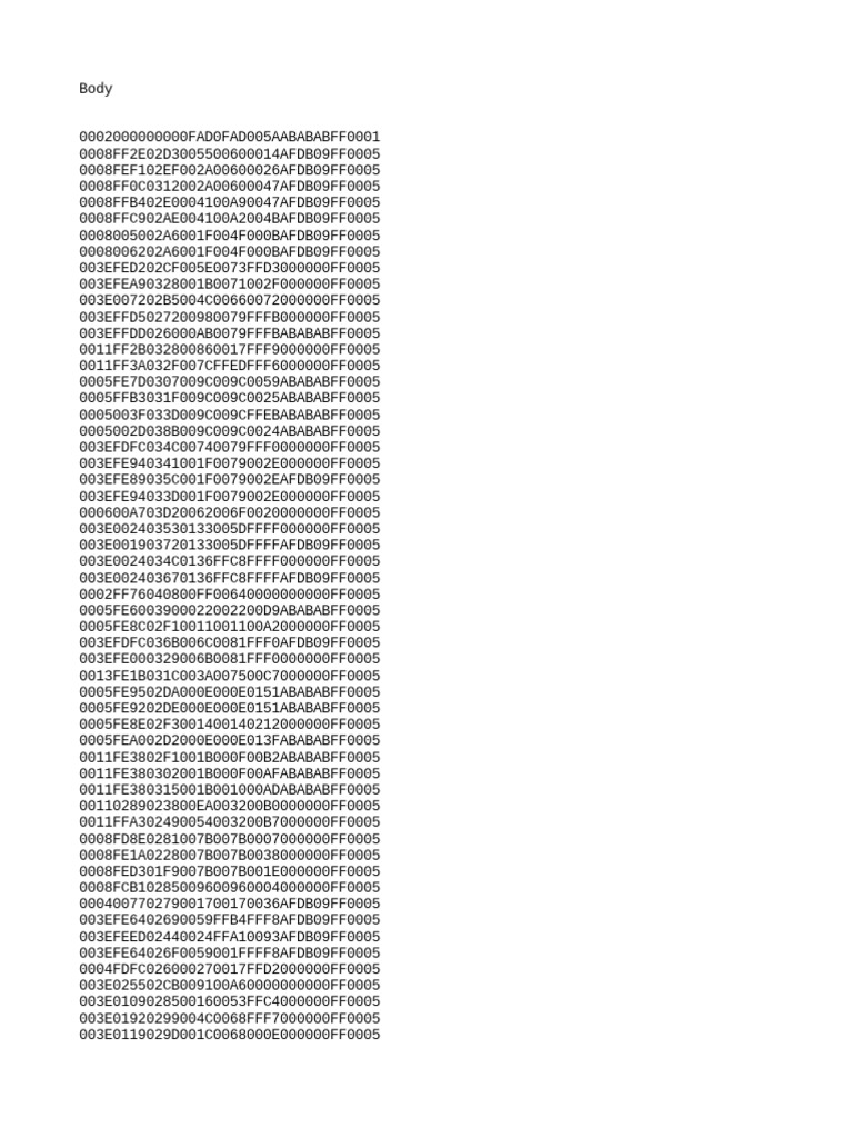Hexadecimal Data Analysis Document | PDF