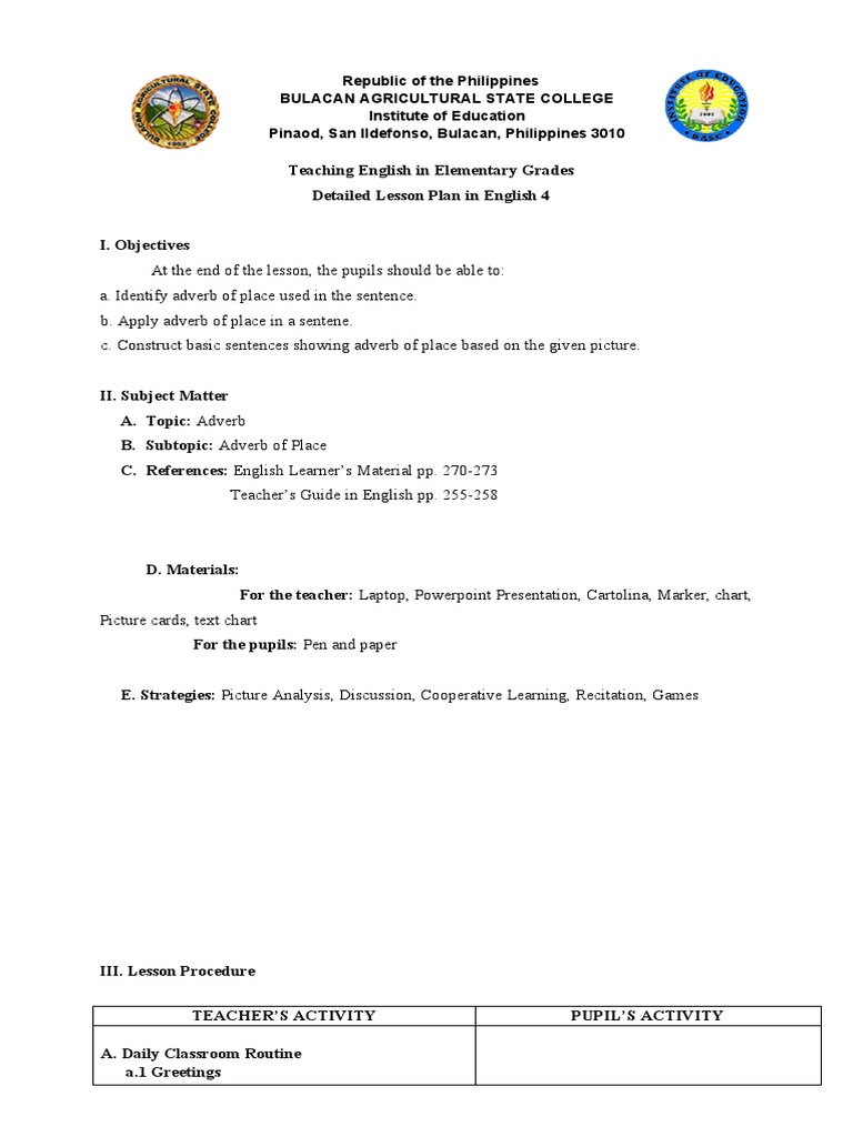 Final Demo DLP - 015111 | PDF | Lesson Plan | Teachers