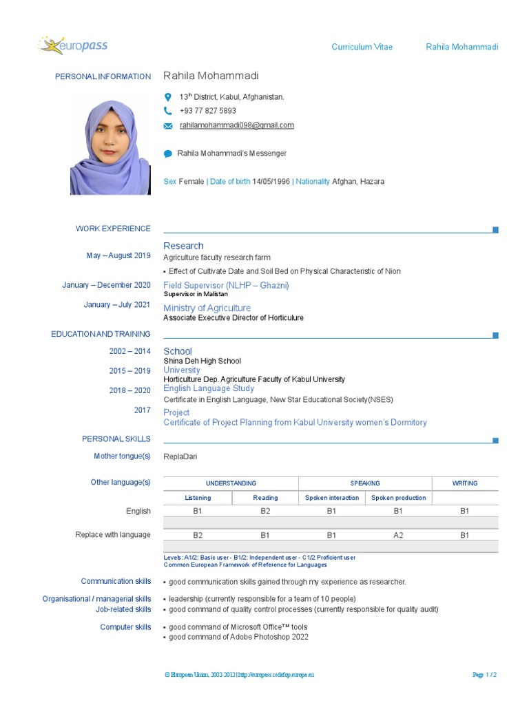 Rahila Mohammadi CV | PDF