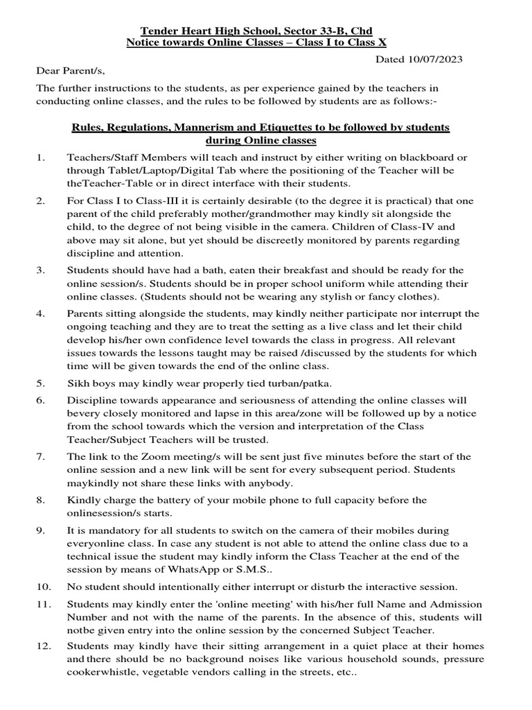 Notice-Rules (1 To 10) | PDF | Teachers | Educational Technology