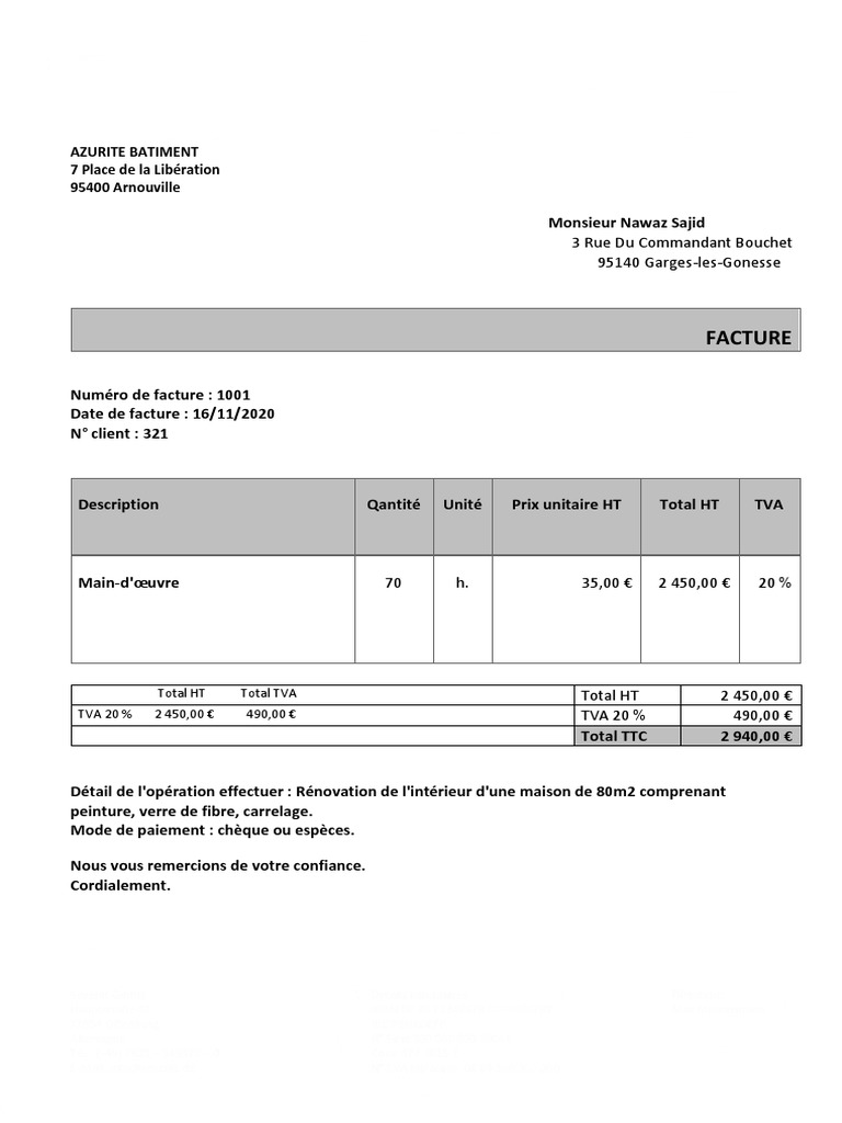 Modele de Facture Word SevDesk 1 | PDF | Finance et gestion monétaire
