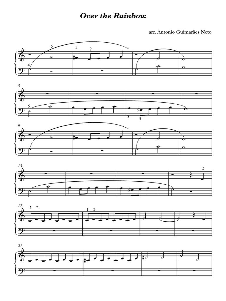 Over The Rainbow Piano | PDF