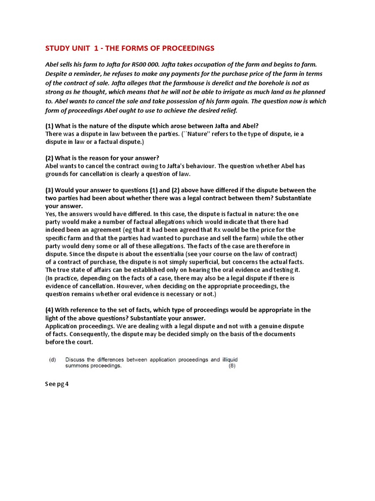 CIP3701 Exam Notes | PDF | Pleading | Lawsuit