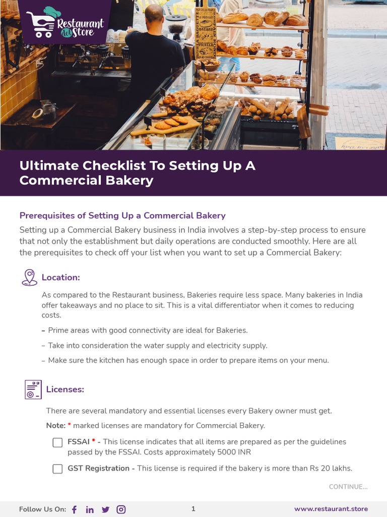 Commercial Bakery Checklist | PDF | Kitchen
