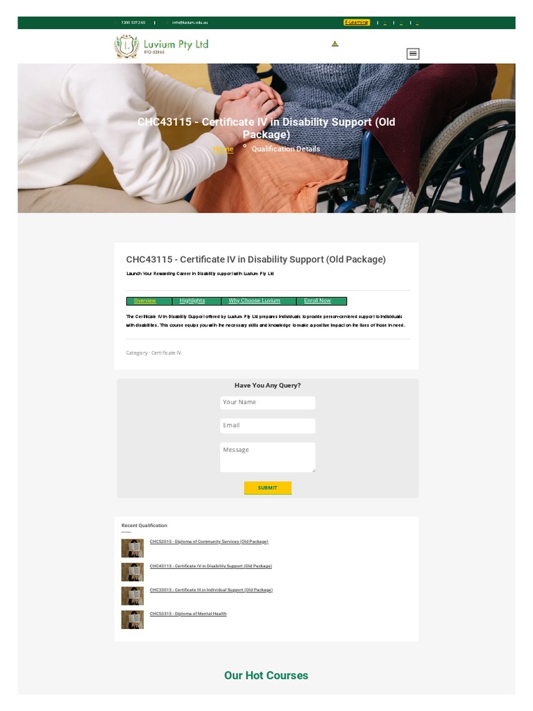Certificate IV in Disability Support | PDF | Behavioural Sciences | Health Care