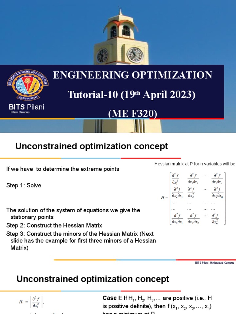 Unconstrained Optimization Techniques | PDF | Mathematical Optimization ...