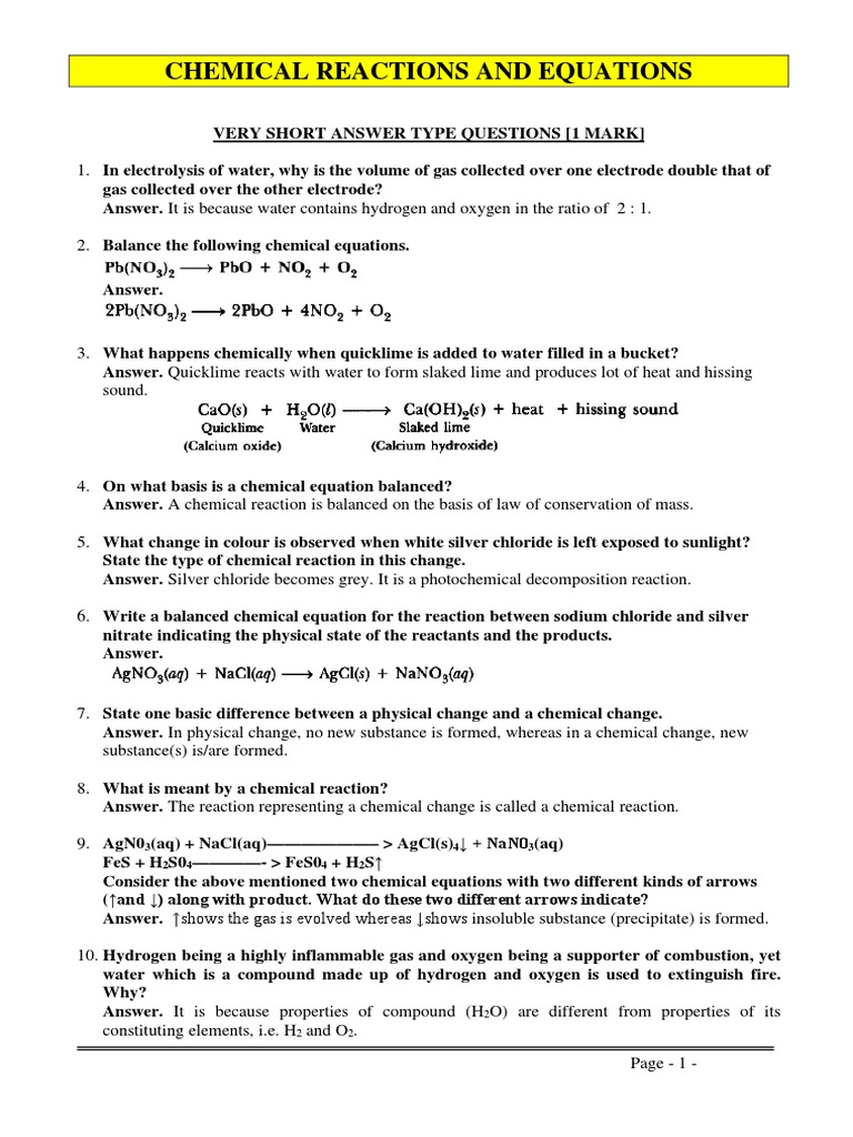 Chemical Reactions | PDF | Chemical Reactions | Redox