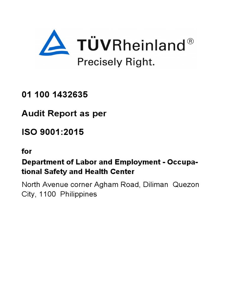 DOLE OHSC Audit Report FA1 2018 | Download Free PDF | Audit ...
