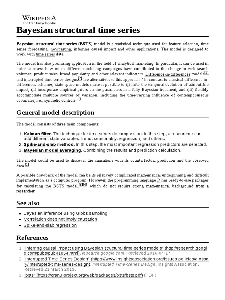 Bayesian Structural Time Series | PDF | Time Series | Statistics